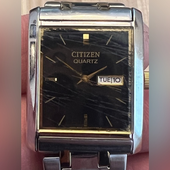 Citizen | Accessories | Citizen Mens Watch Vintage Black Dial Stainless ...